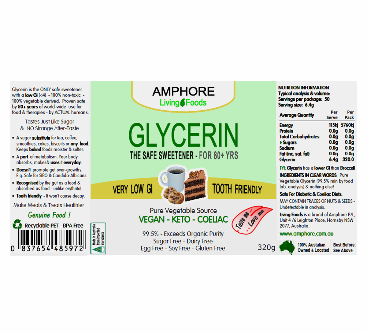 PURE VEGETABLE GLYCERIN - The Only Safe Sweetener (Singles, Packs OR B ...